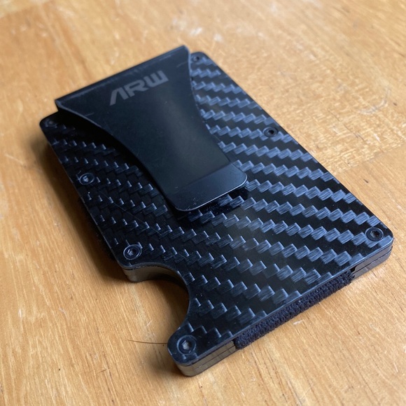 ARW | Bags | Slim Minimalist Wallet For Men With Money Clip Black Cash ...